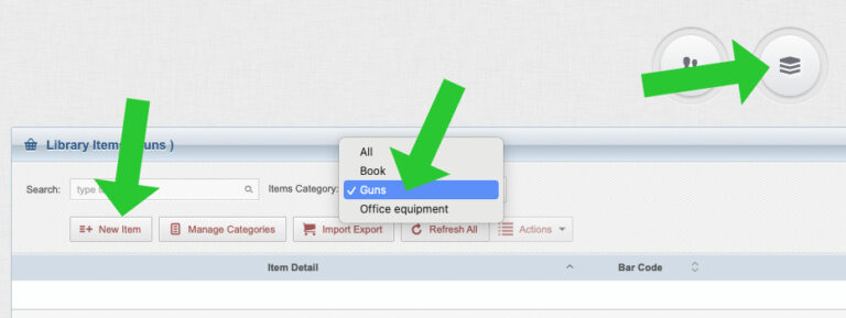Gun Inventory Software - > Lend Items